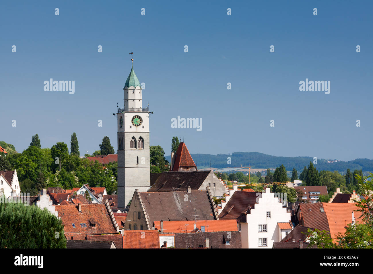 Historic town centre of Ueberlingen with St. Nikolaus Minster, Lake ...