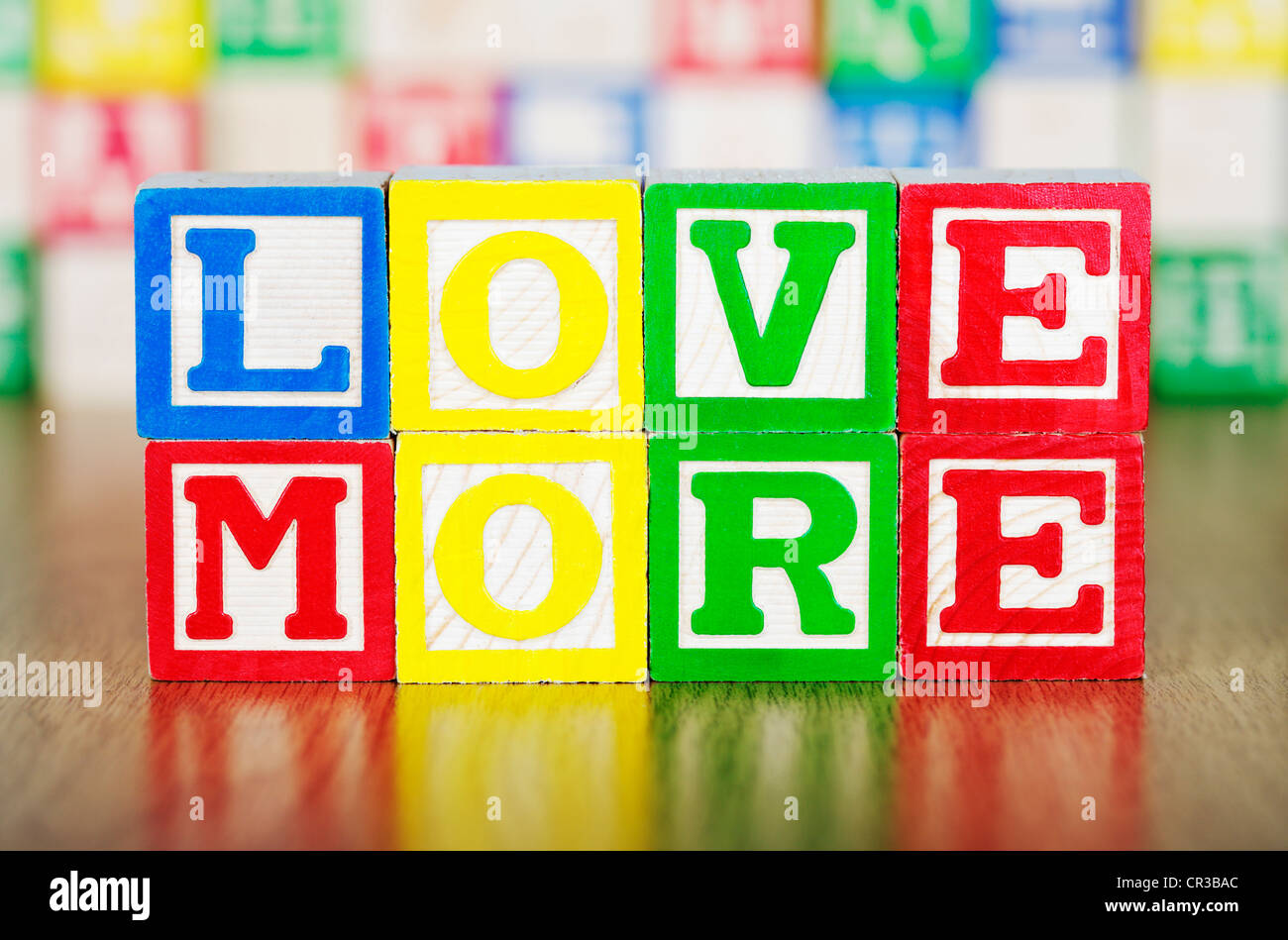 Love Spelled Out in Alphabet Building Blocks Stock Photo - Alamy