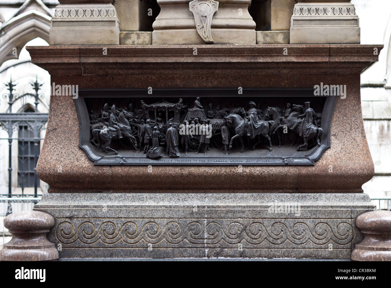 Base of stone pillar at City of London dragon statue Stock Photo - Alamy