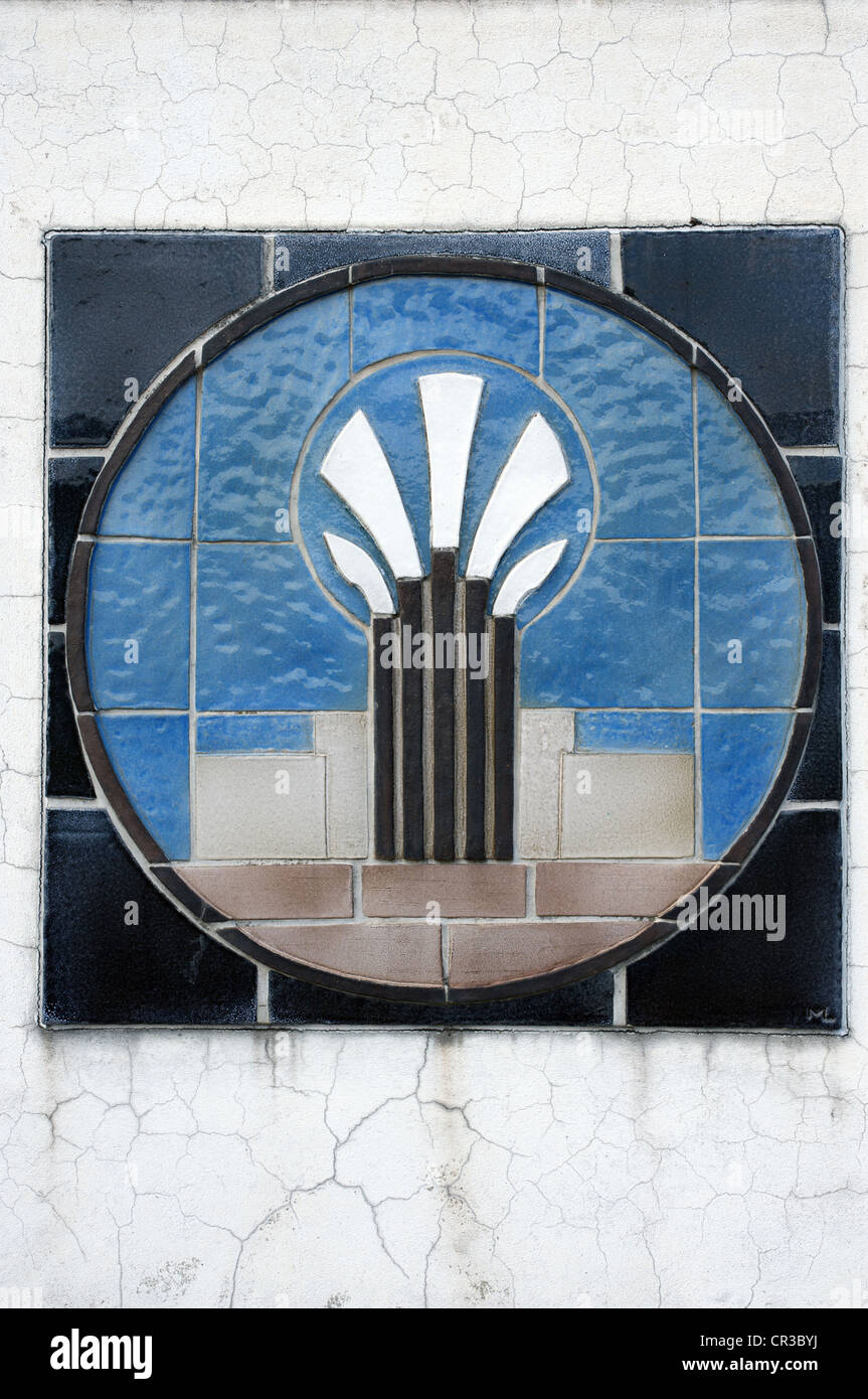 A tiled logo of Stadtwerke Dusseldorf AG, an energy company in Germany ...