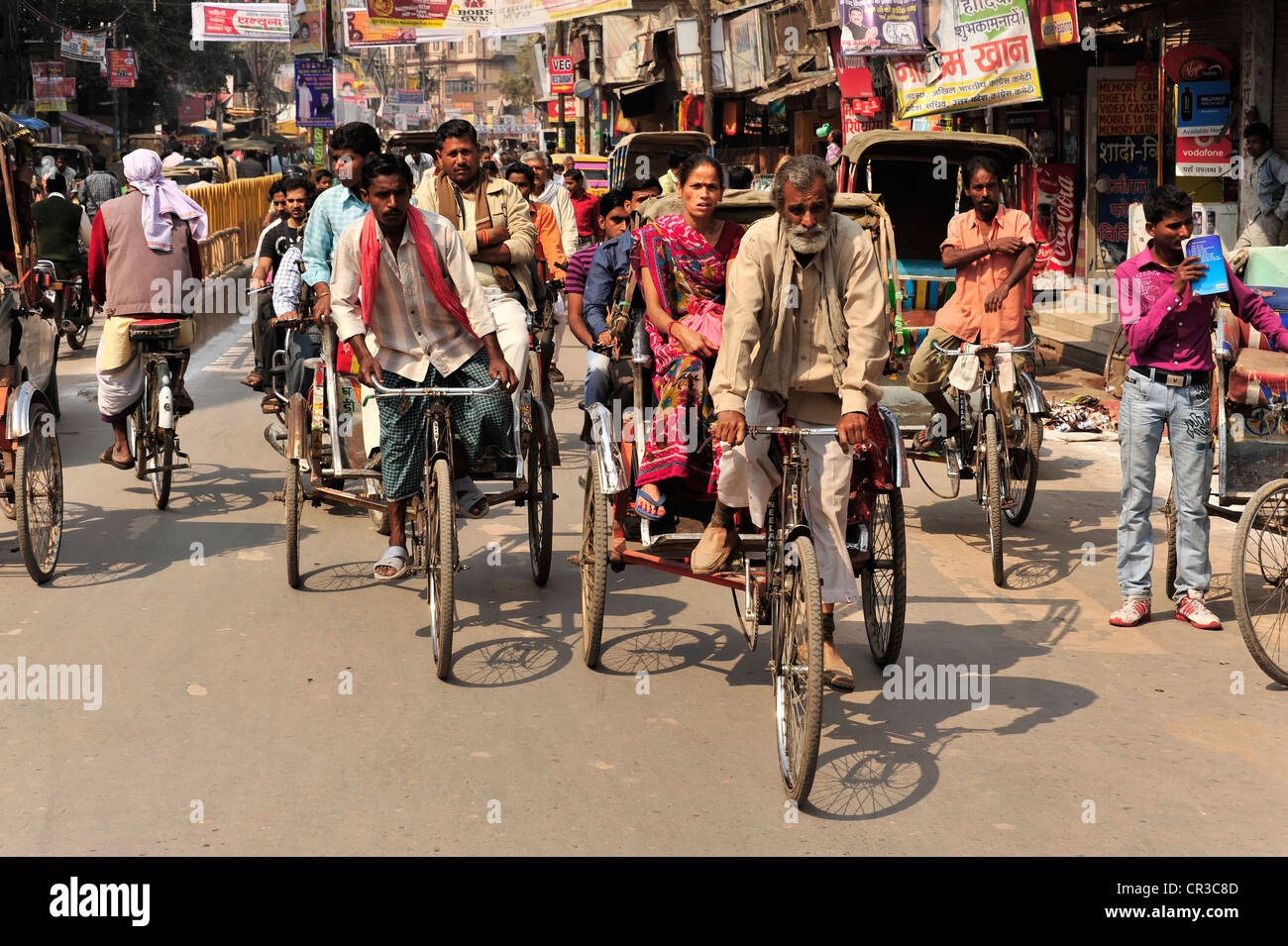 Rickshaws, Varanasi, Benares, Uttar Pradesh, India, South Asia Stock ...