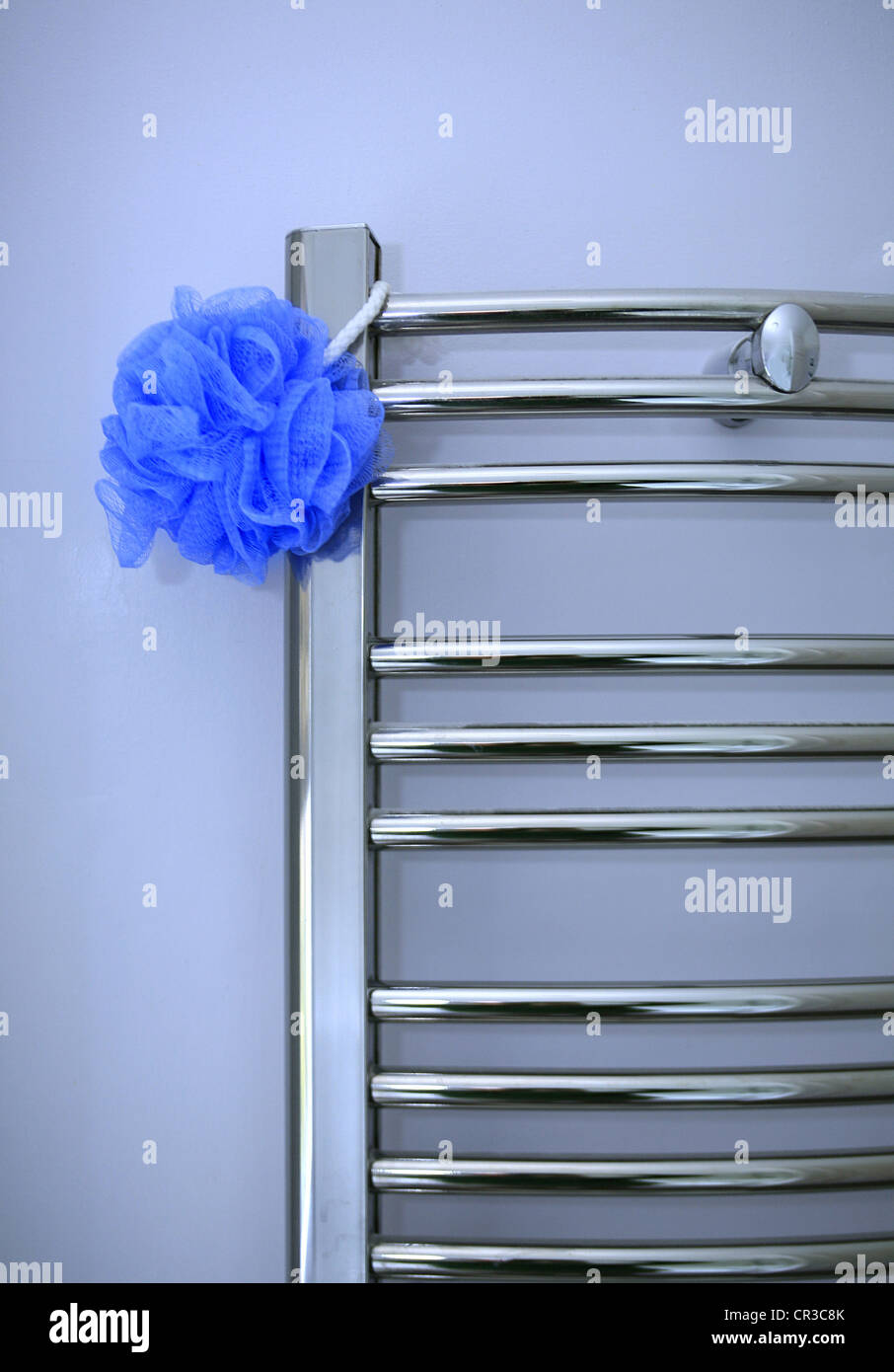 A body washer hanging on a bathroom radiator Stock Photo - Alamy