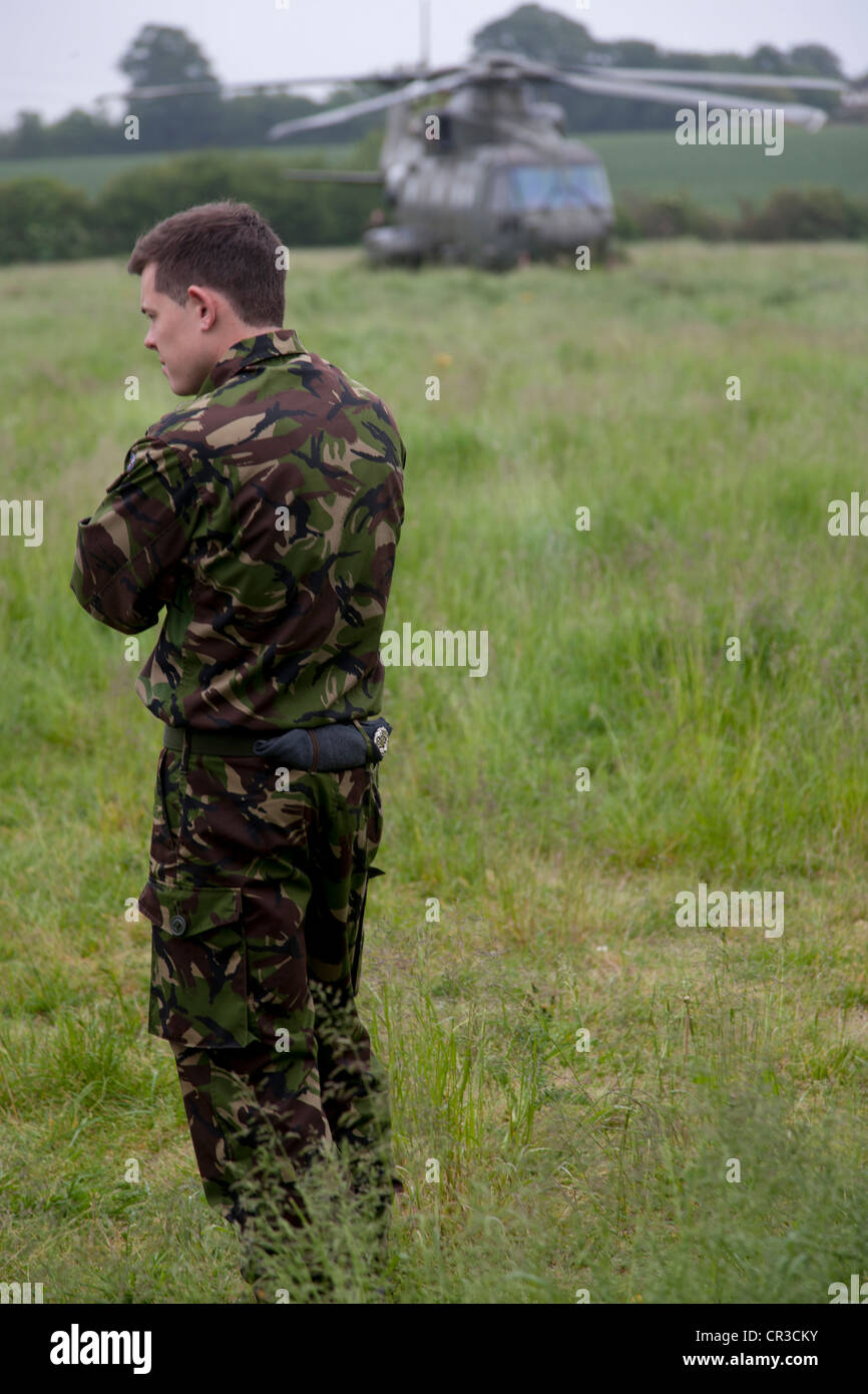 Grounded Helicopter Merlin mk 111 at Stanwick Northamptonshire Stock ...