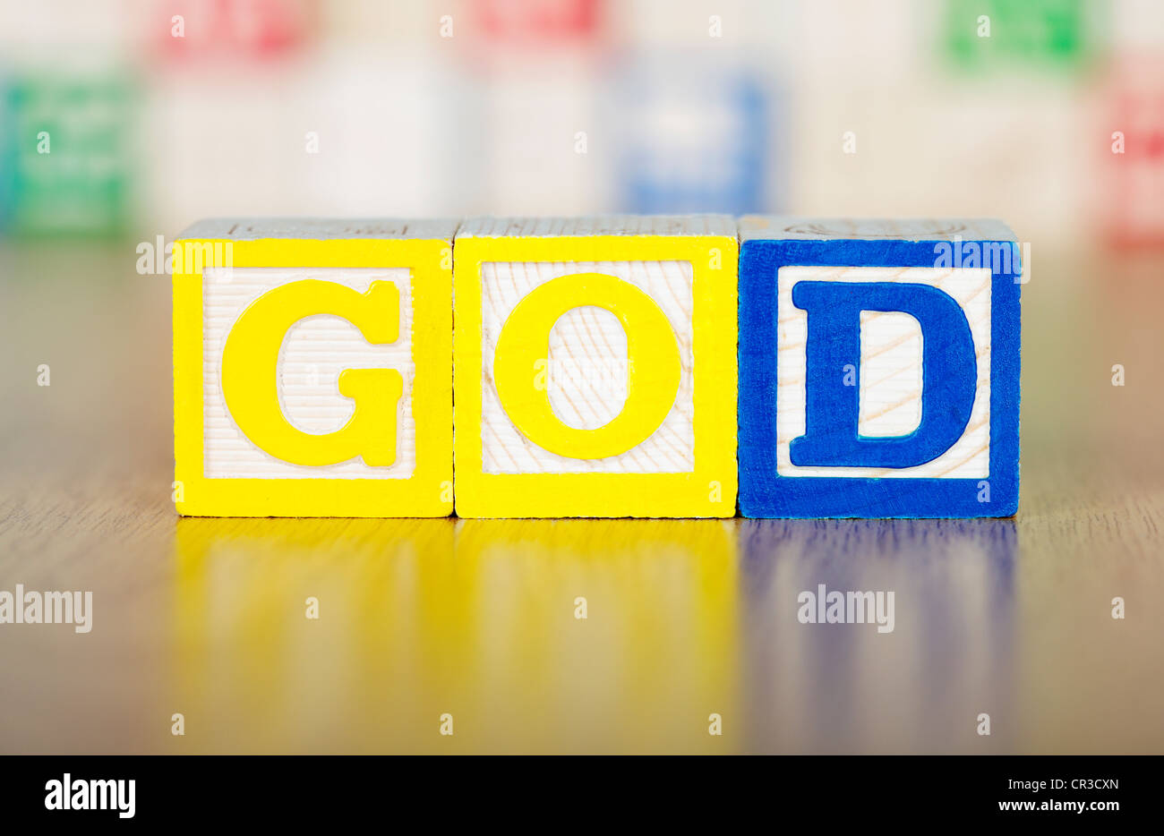 GOD Spelled Out in Alphabet Building Blocks Stock Photo - Alamy