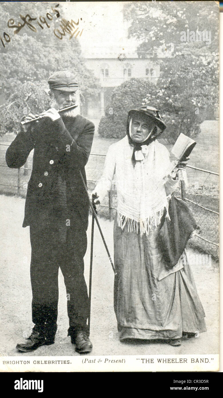 Postcard of Brighton Celebrities The Wheeler Band Stock Photo - Alamy