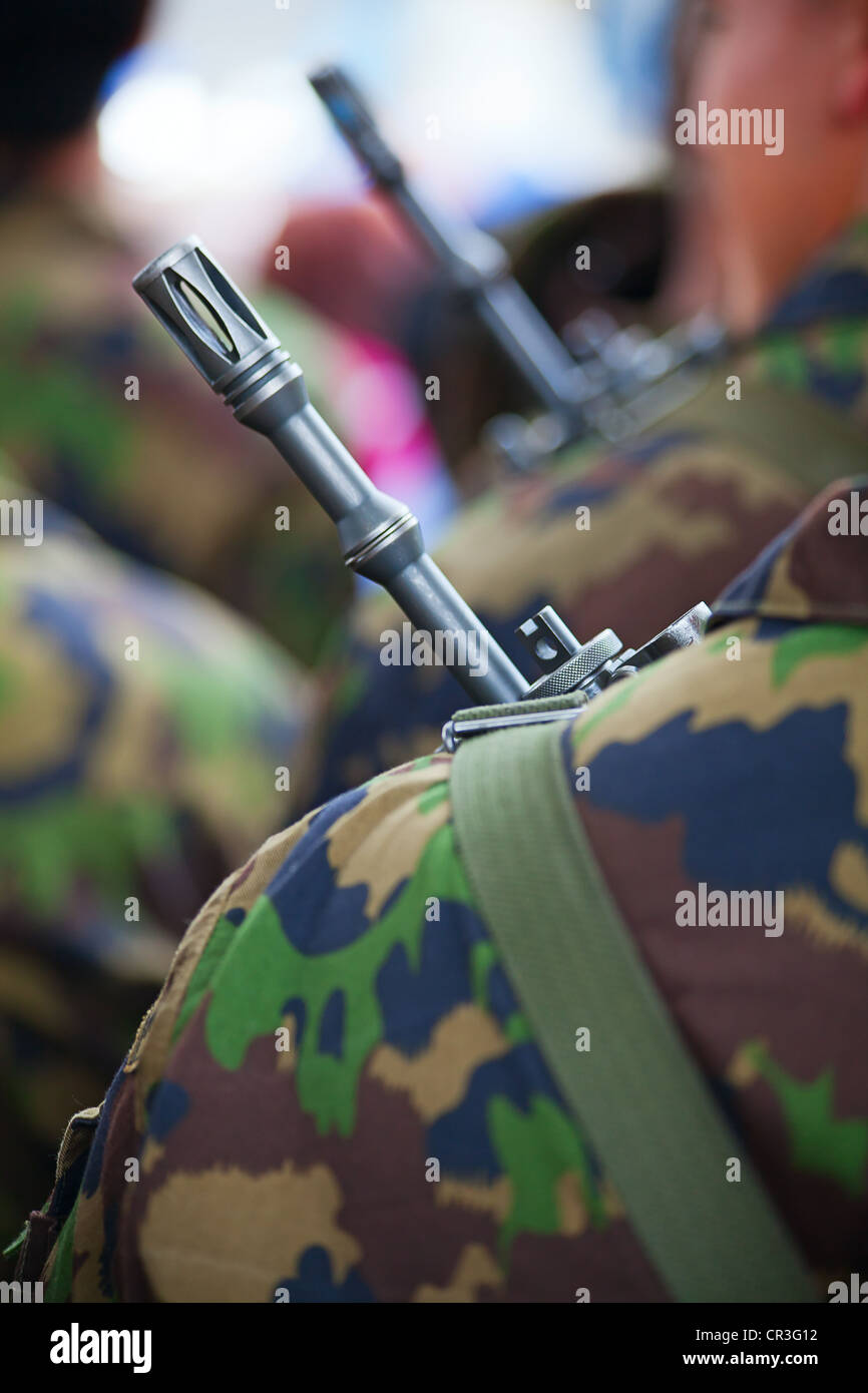 Close-up of the swiss army uniform Stock Photo - Alamy