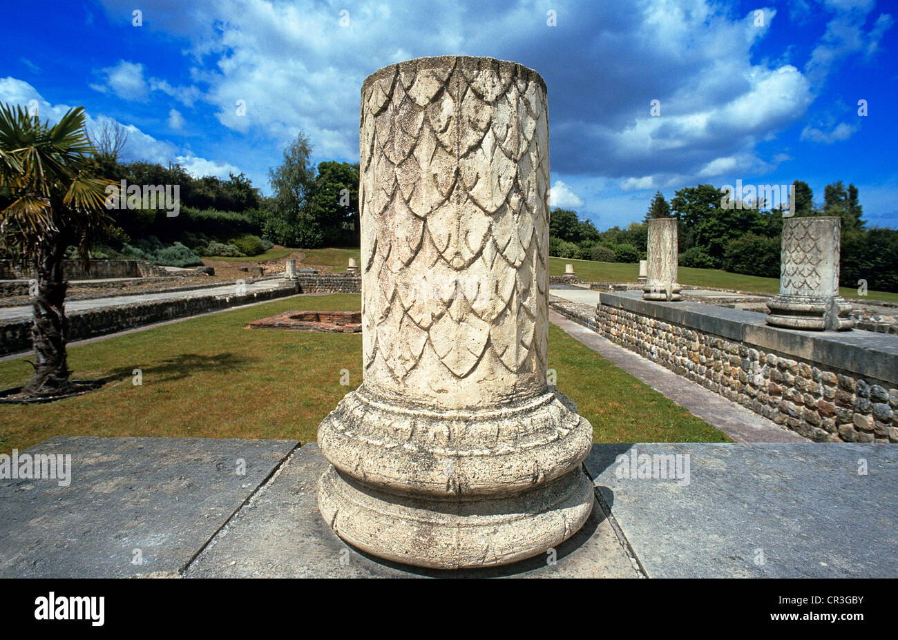 France, Calvados, Vieux, Domus, roman site, house of pilaster Stock ...