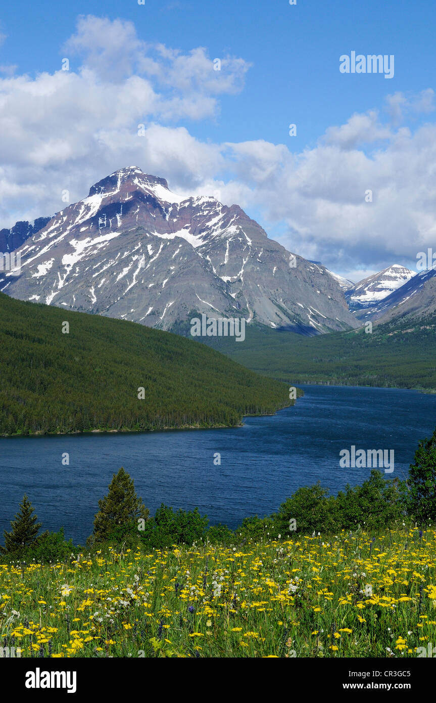 Rising Wolf Mountain, Two Medicine Mountain Lake, Glacier National Park ...