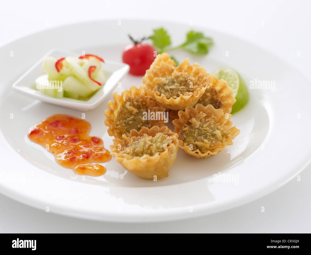 mini Thai crab pastry bites Stock Photo - Alamy
