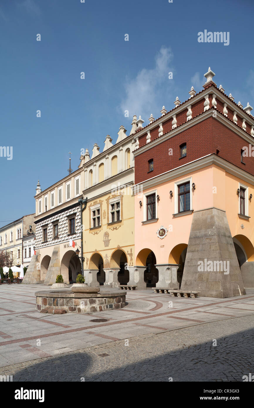 Eastern Europe Poland Malopolska Tarnow Rynek Buildings in Main Square ...