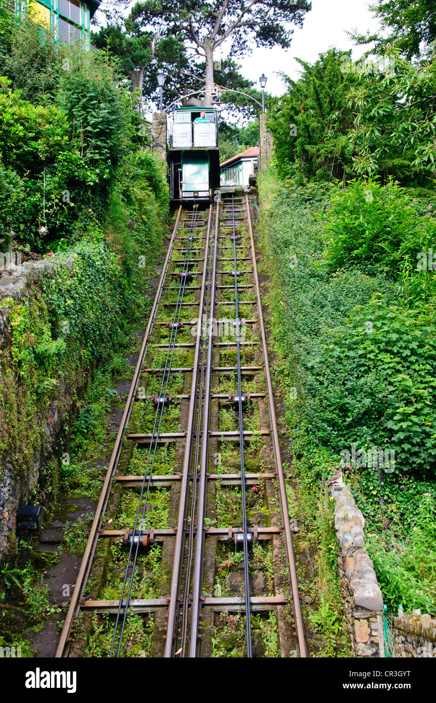 A car of the Lynton and Lynmouth Cliff Railway.Opened in 1890,the ...