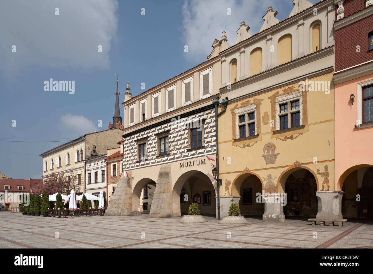 Eastern Europe Poland Malopolska Tarnow Rynek Buildings in Main Square ...