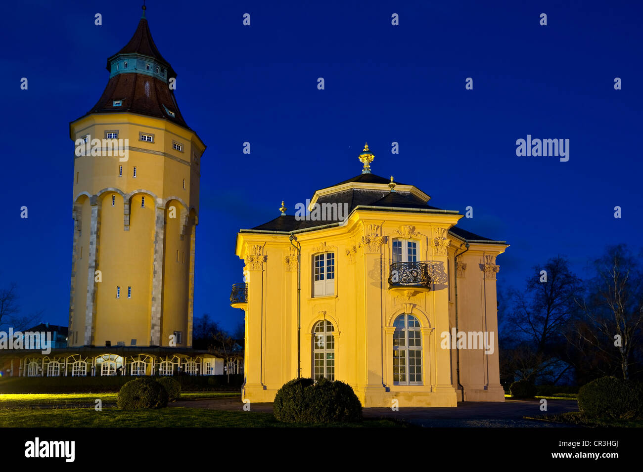 Pagodenburg of Countess Augusta at night, built by the court architect ...