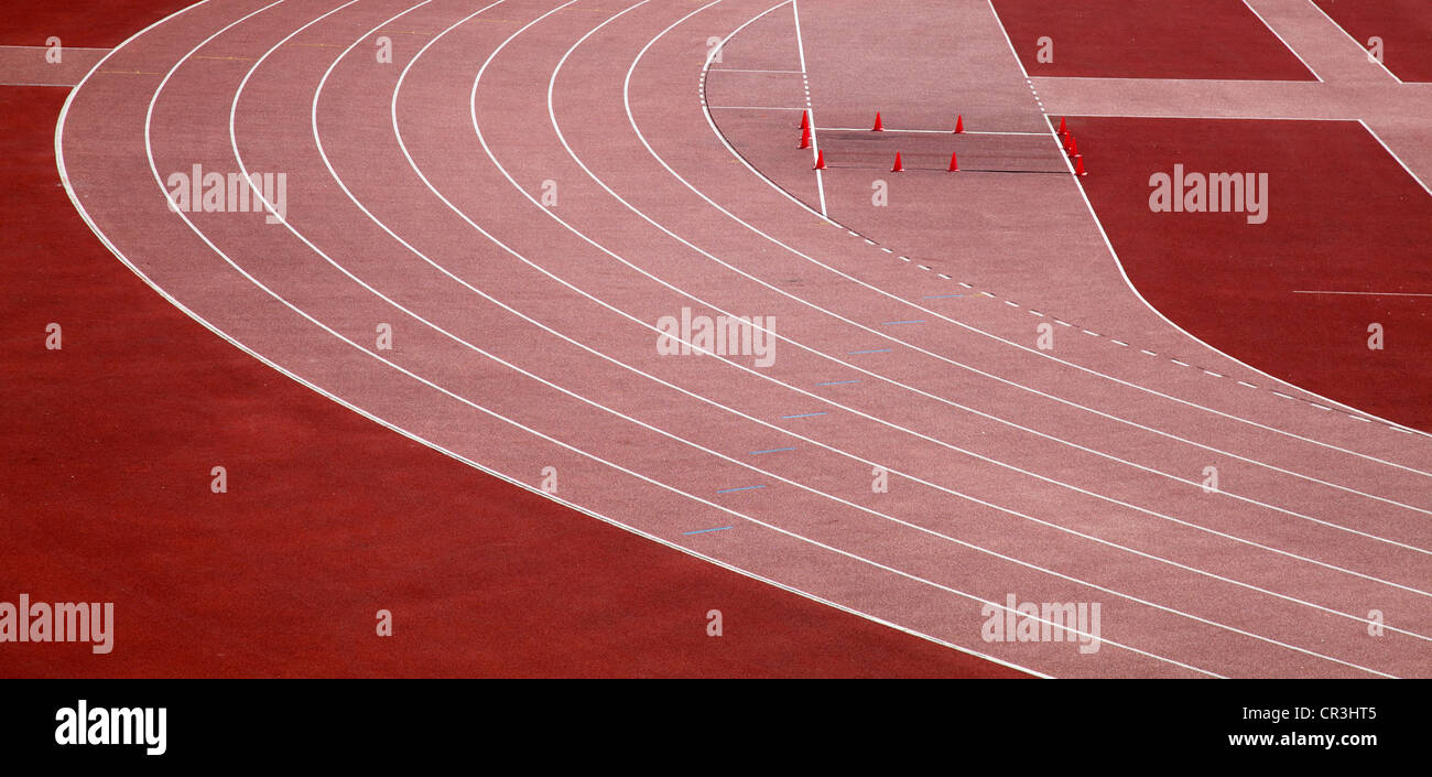 Running tracks of the Zurich city stadium Stock Photo - Alamy