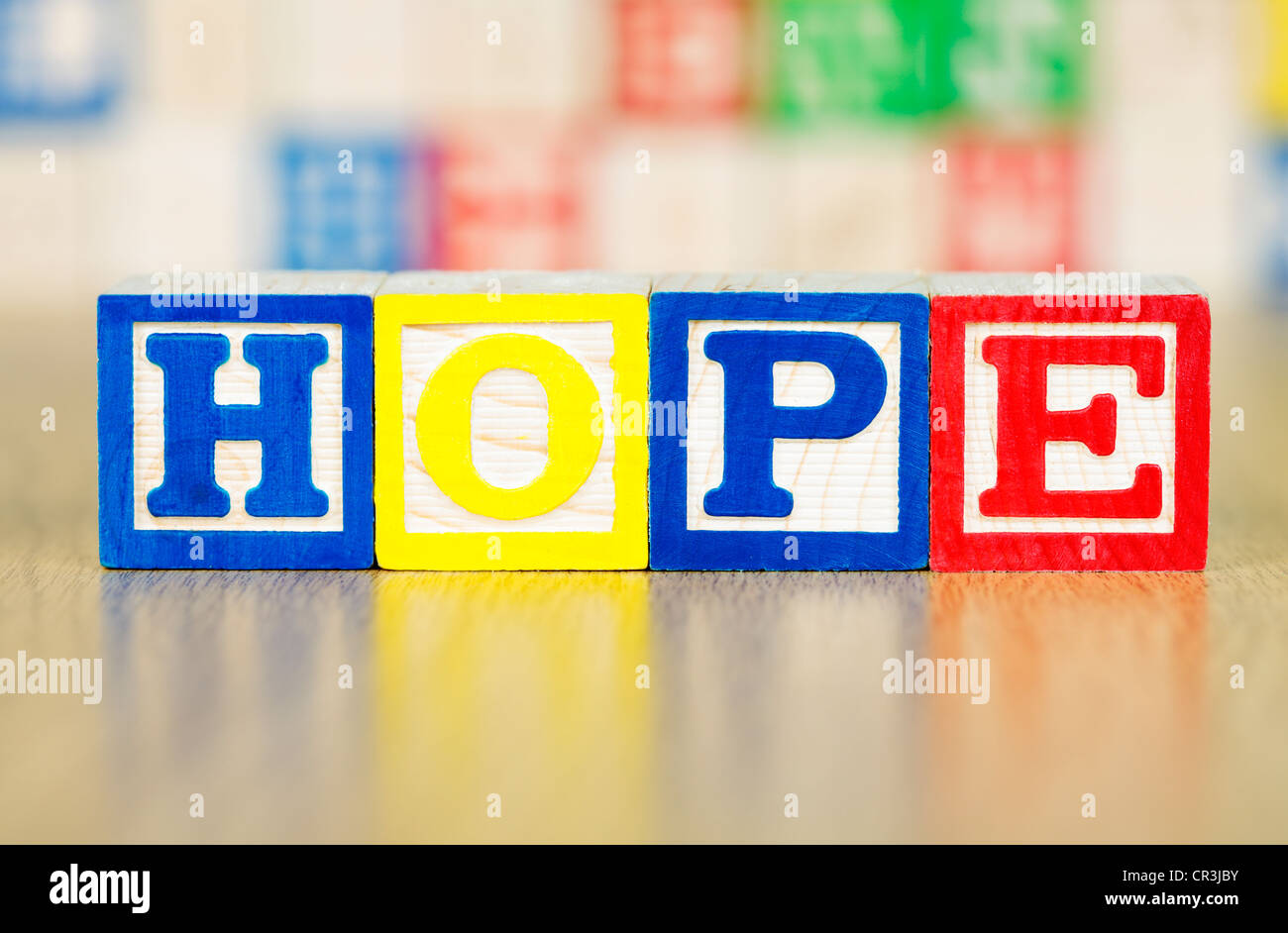 Hope Spelled Out in Alphabet Building Blocks Stock Photo - Alamy