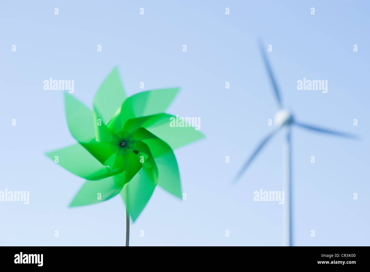 Pinwheel in front of a wind turbine, near Freiburg in Breisgau, Black ...