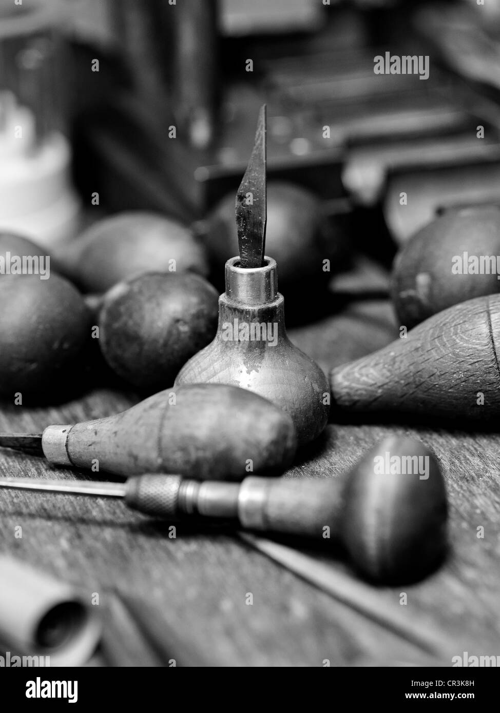 Tools on work bench Stock Photo - Alamy