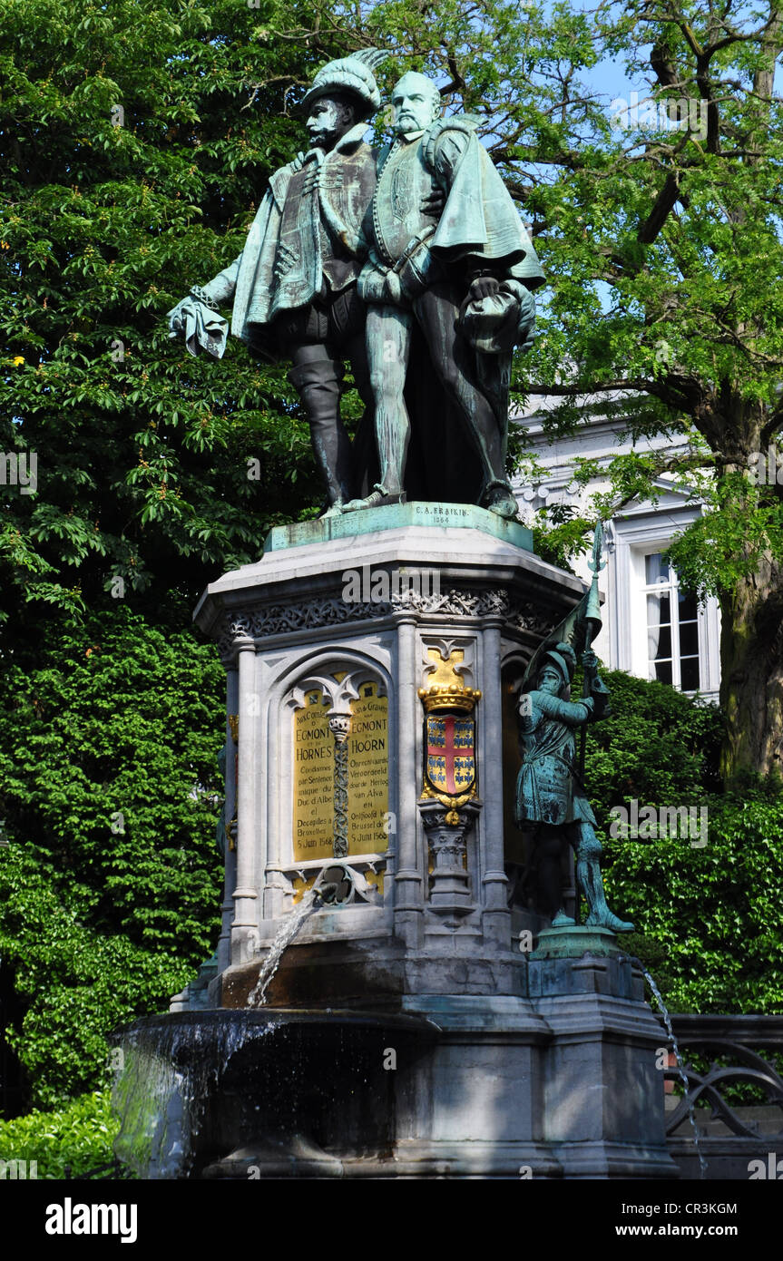 Petit Sablon, Brussels with the Count Egmont and Hornes statue Stock ...