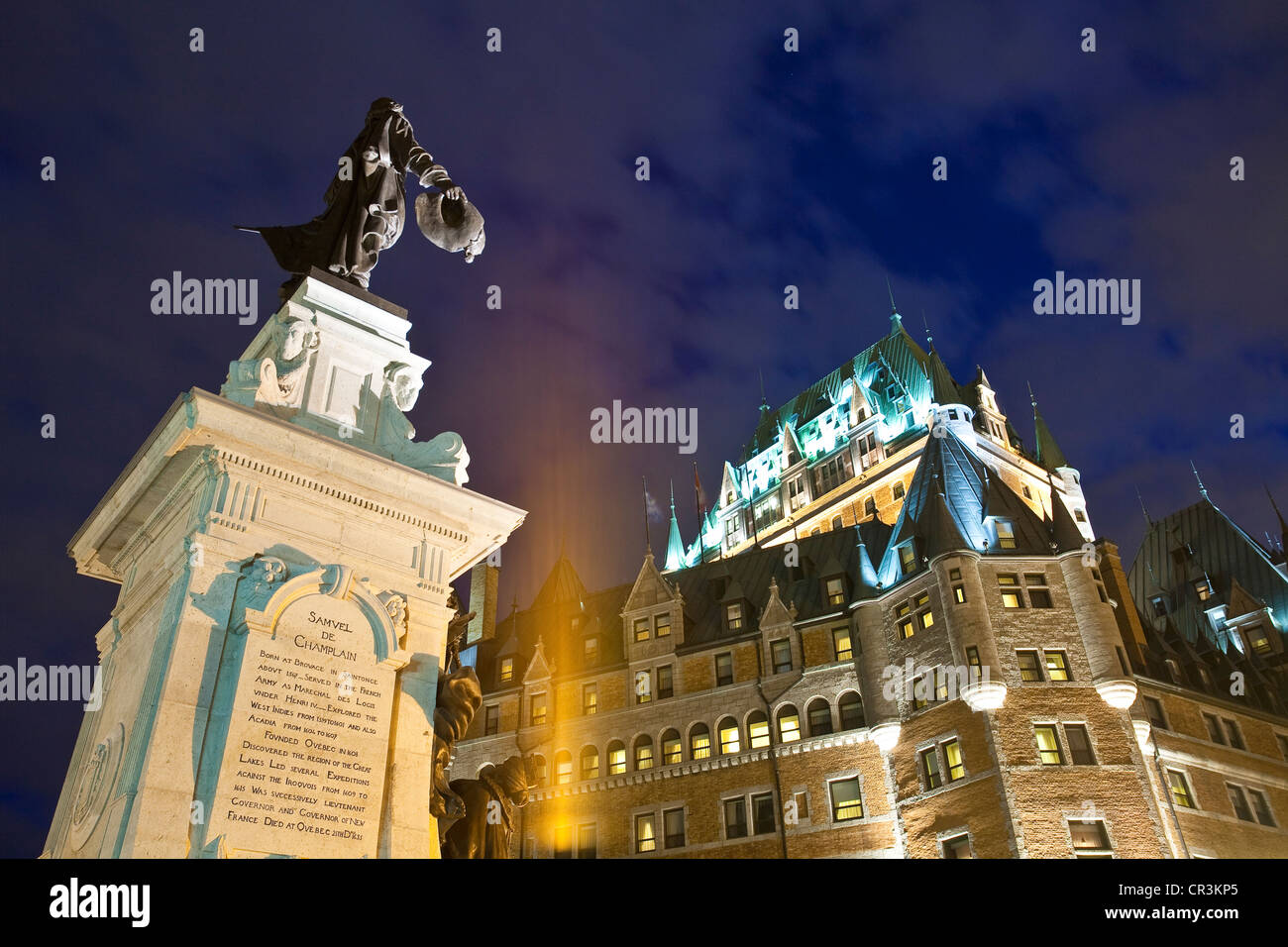 Chateau frontenac statue old quebec hi-res stock photography and images ...