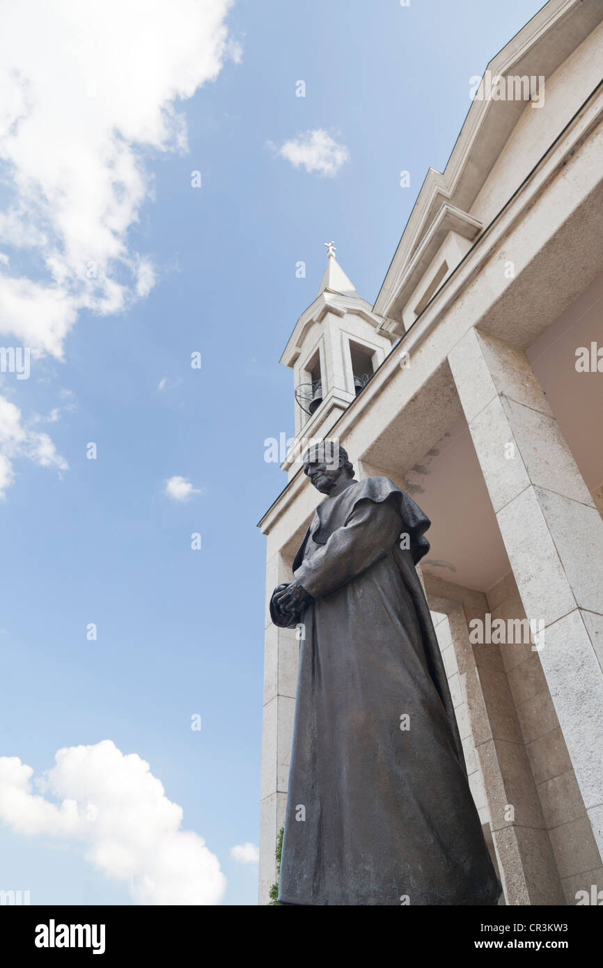 Colle Don Bosco, statue of Don Bosco, founder of the religious order ... Colle Don Bosco, statue of Don Bosco, founder of the religious order ...