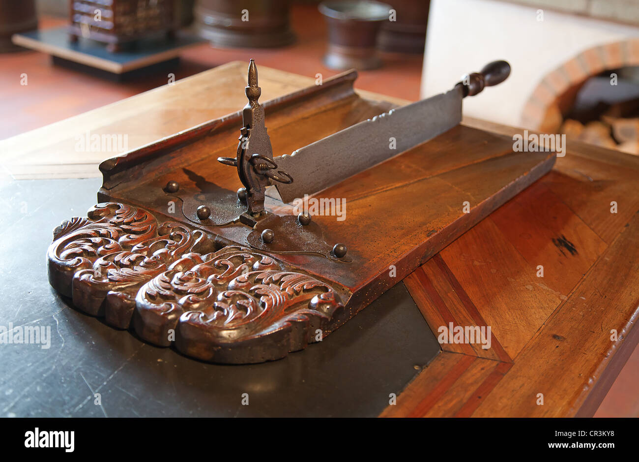 Old knife on the ancient kitchen (Kyburg castle, Switzerland Stock ...