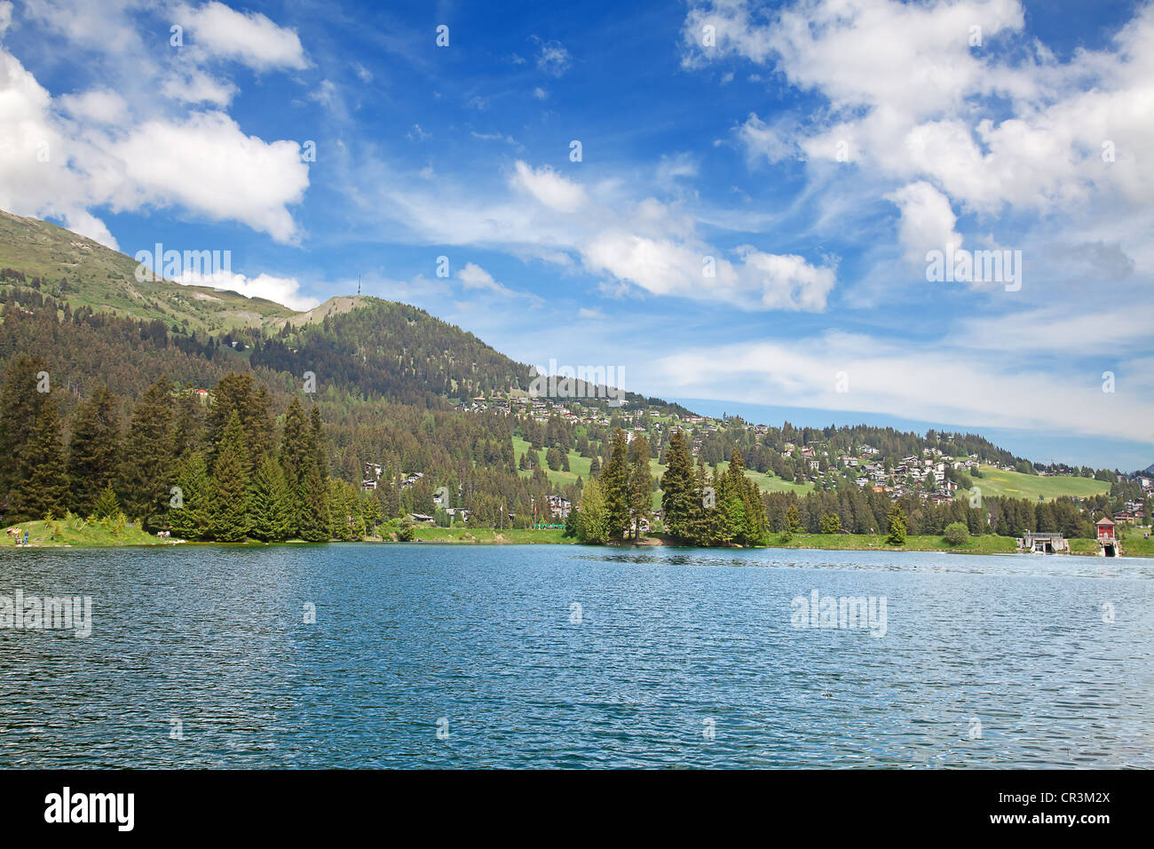 Small alpine lake Heidisee in Lenzerheide, Switzerland Stock Photo - Alamy