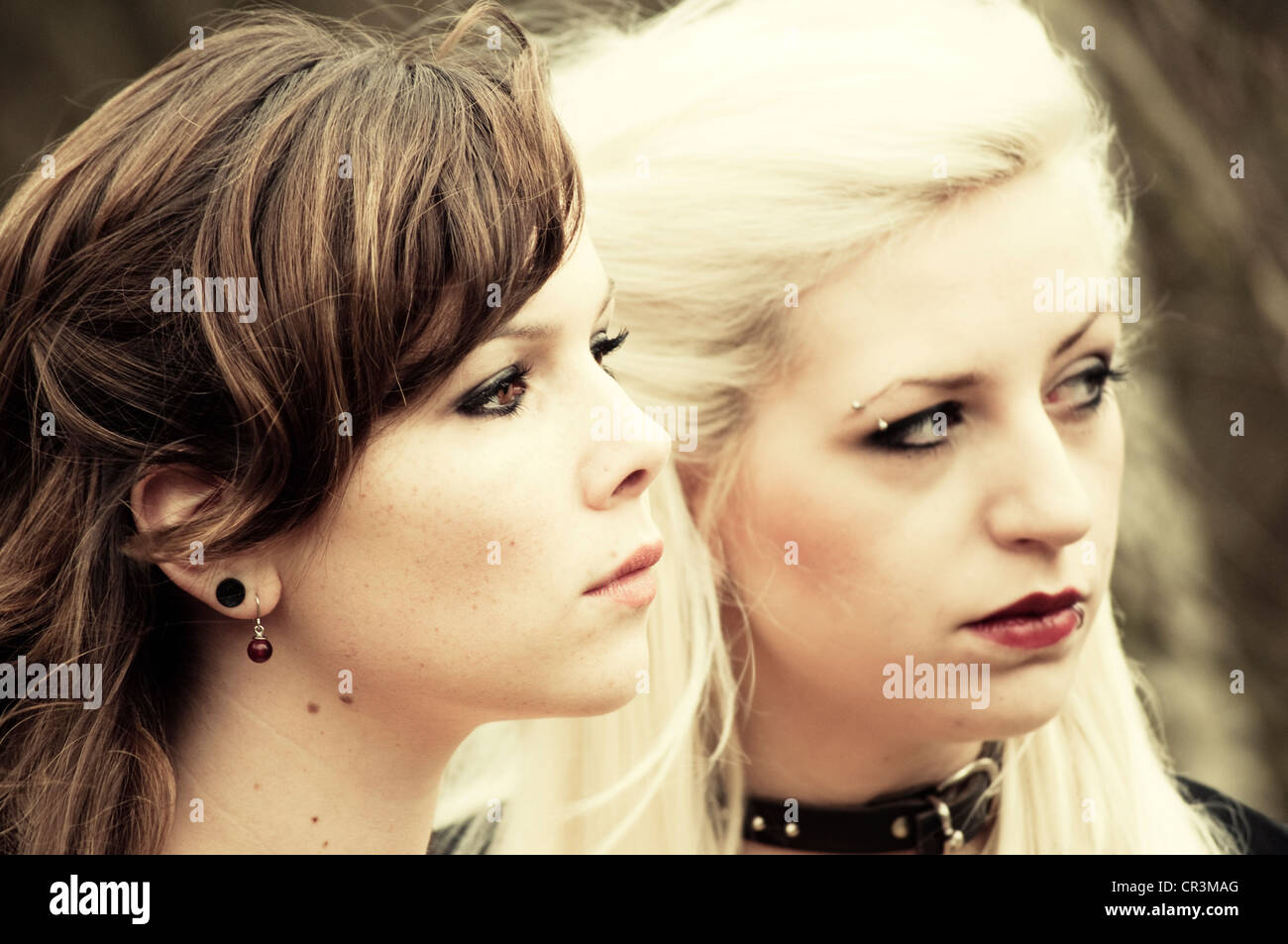 Women, Gothic, punk, retro, portrait, serious Stock Photo - Alamy