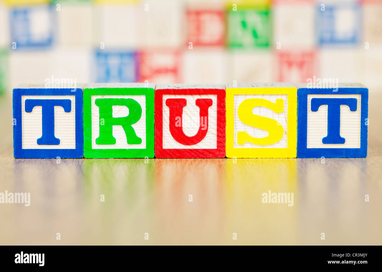 Trust Spelled Out in Alphabet Building Blocks Stock Photo - Alamy