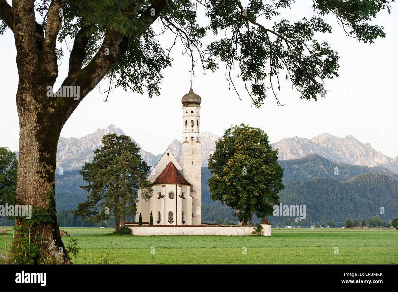 Church of St Koloman near Fuessen, Allgaeu region, Bavaria, Germany ...