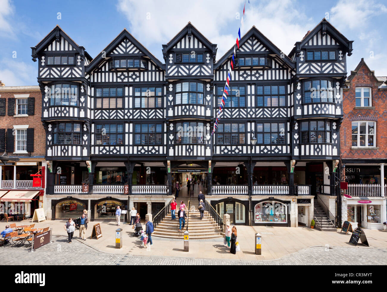 Chester Rows covered medieval era walkways Chester Cheshire England UK ...