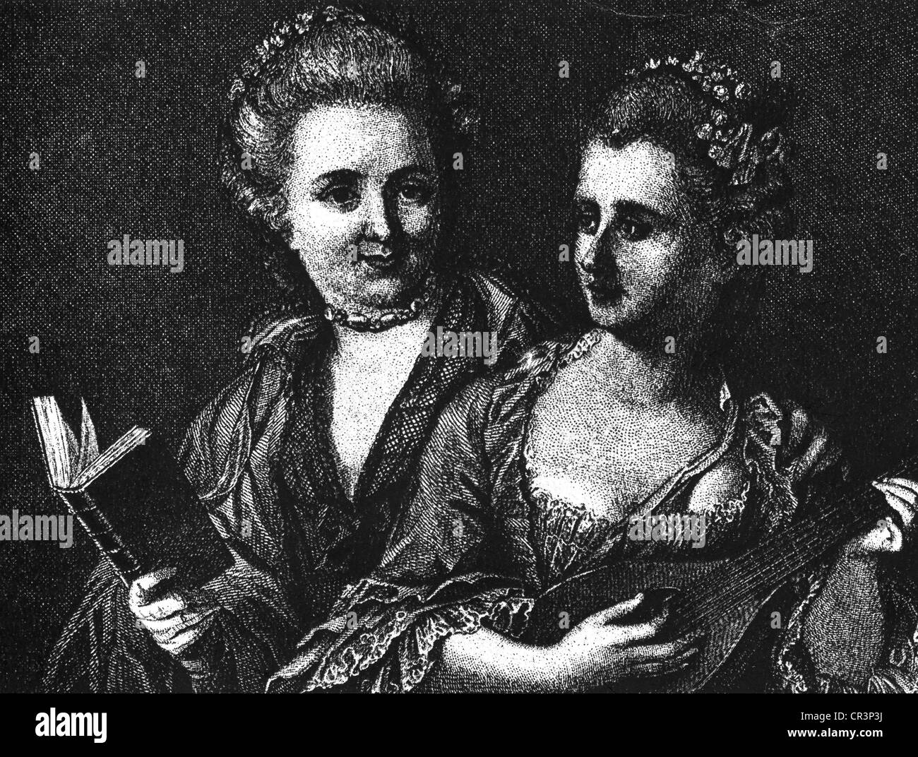 Oeser, Frederike, 1748 - 1829, girlfriend of Goethe, half length, with ...