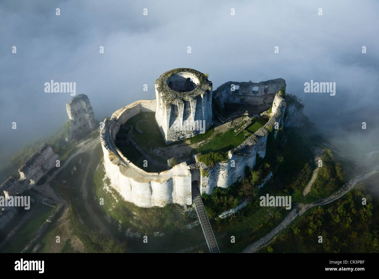 France, Eure, Les Andelys, Chateau Gaillard, 12th century fortress built by Richard the ...