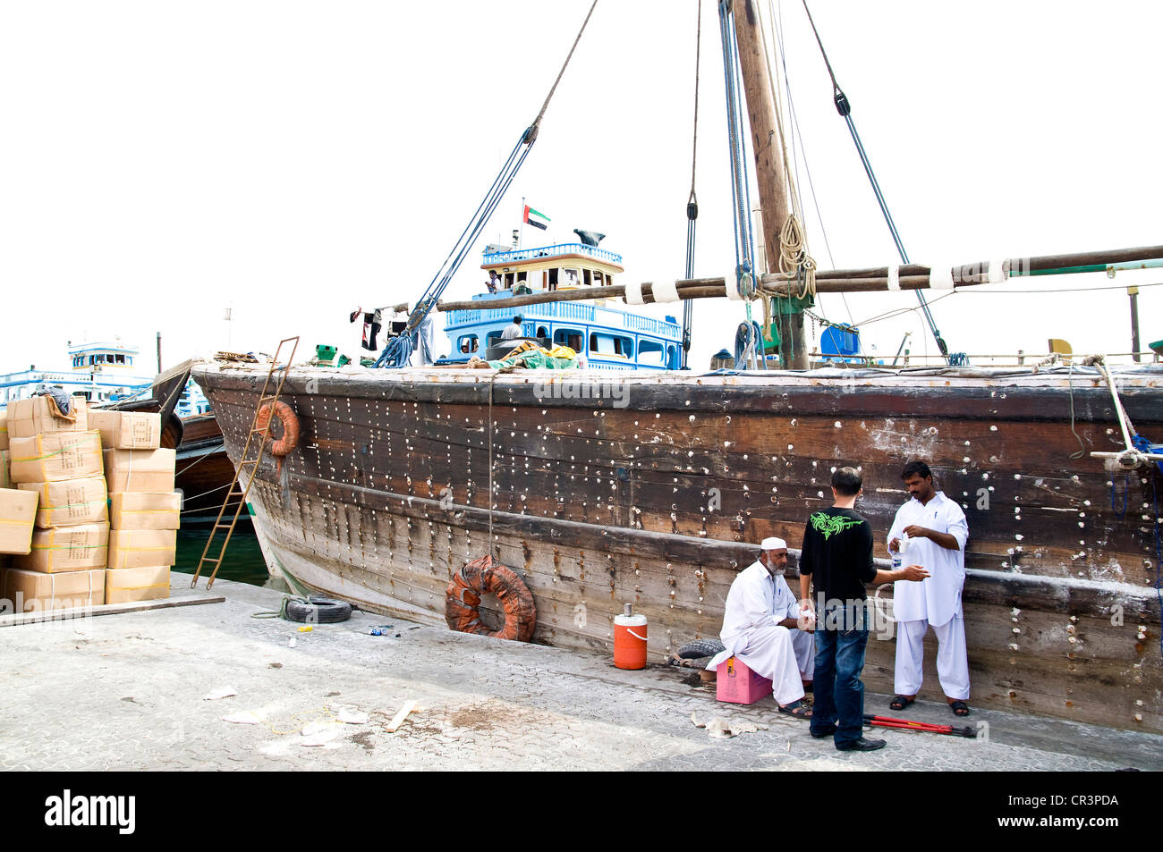 Ship in the port of Dubai, United Arab Emirates, Middle East Stock ...