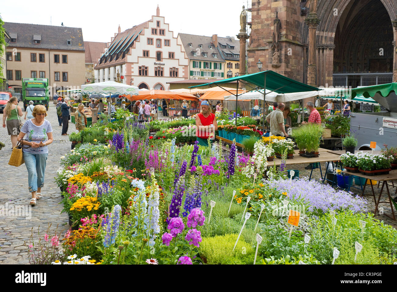 Muenstermarkt markets, Freiburg im Breisgau, Baden-Wuerttemberg ...