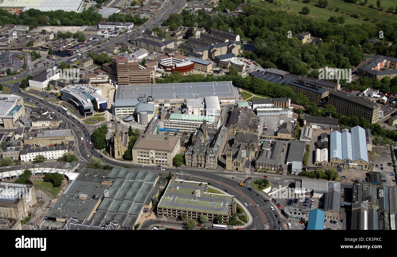 aerial view of Huddersfield University, Queensgate Campus site Stock ...