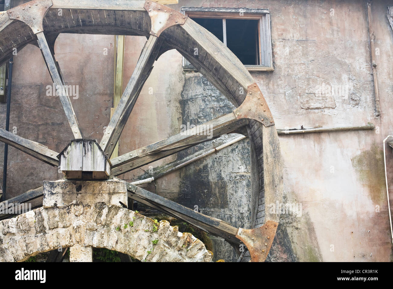 Old mill wheel, St. George Street, St. Augustine, Florida before the ...
