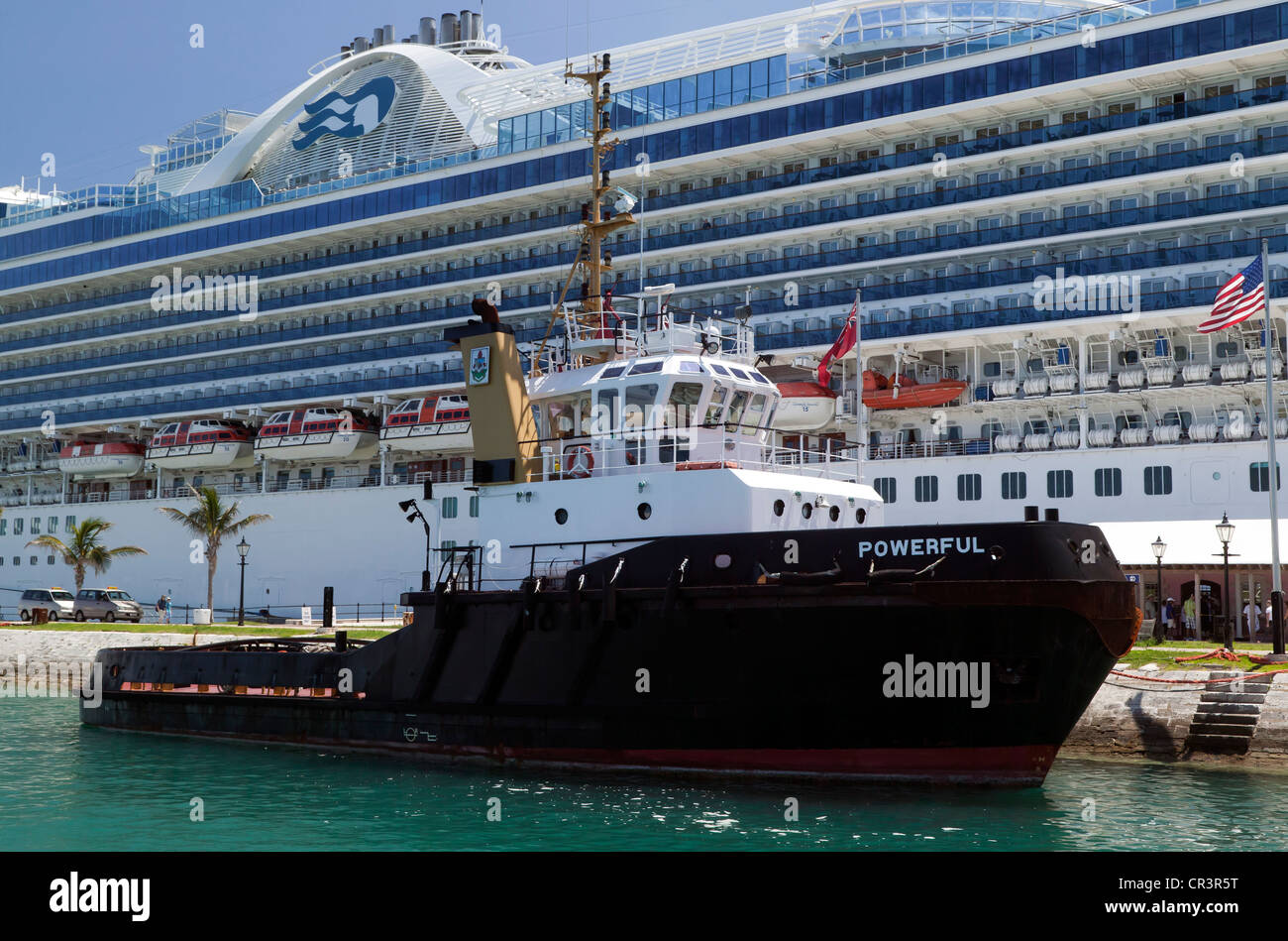 The Bermudan Tug Powerful, moored at Kings Wharf, Royal Naval Dockyard ...
