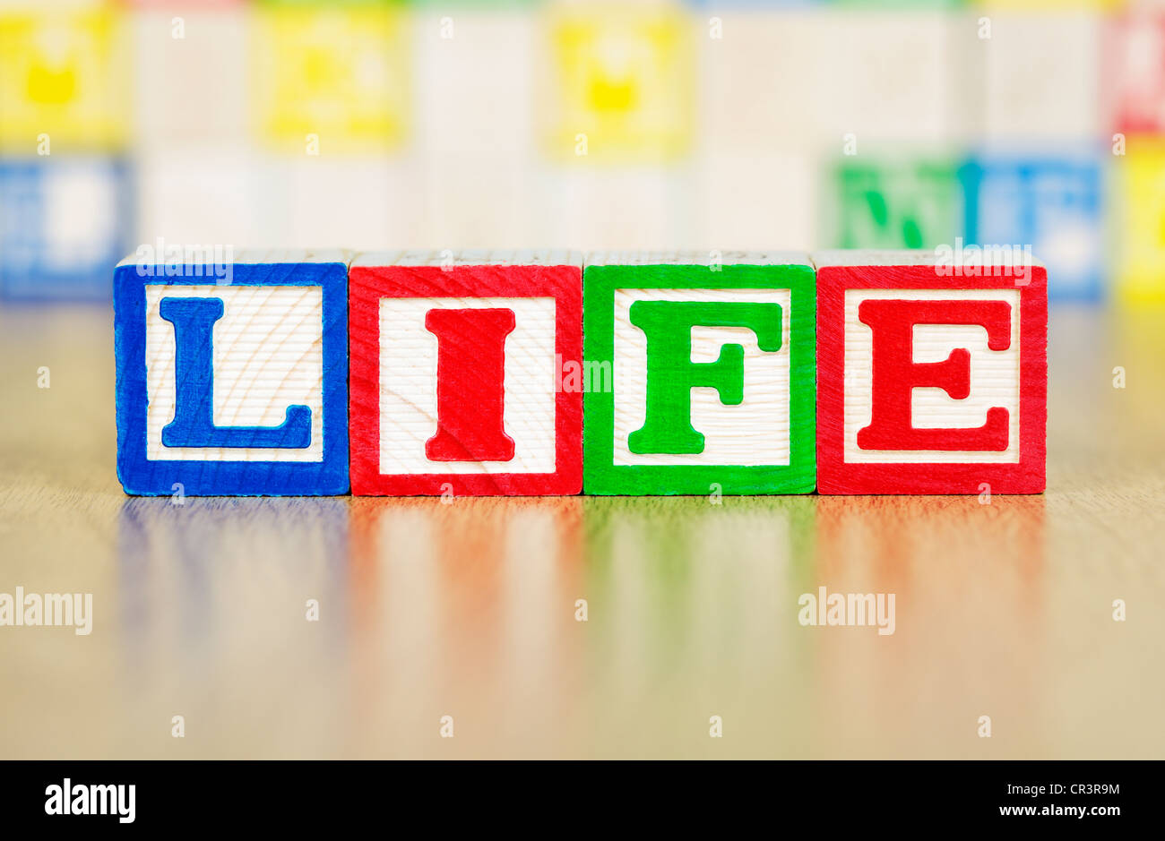 Life Spelled Out in Alphabet Building Blocks Stock Photo - Alamy