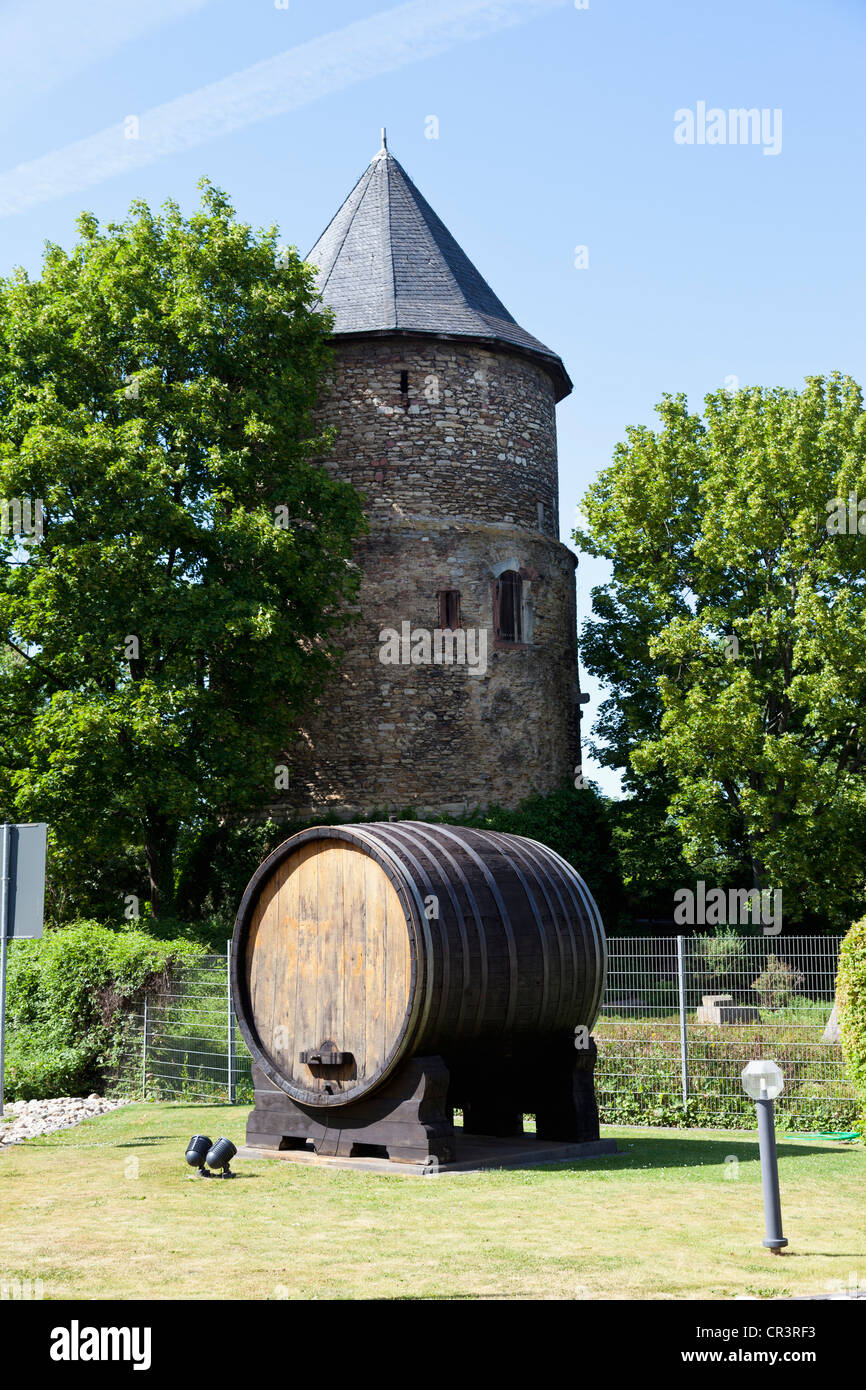 Alexander Tower, medieval tower and a wine cask from the sparkling wine ...
