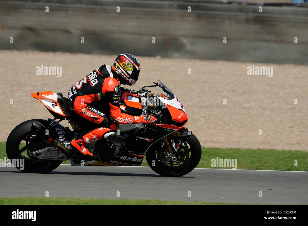 max biaggi on the aprilia, WSBK 2012 Stock Photo - Alamy