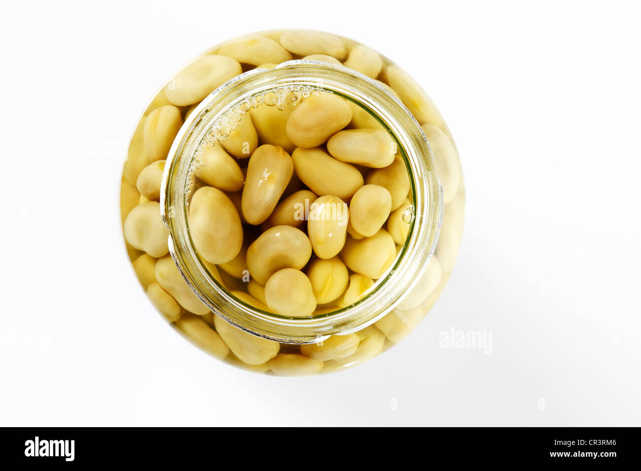 Preserved food, open glass of thick beans Stock Photo - Alamy