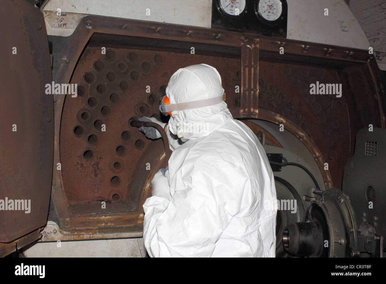 Industrial steam boiler clean Stock Photo - Alamy