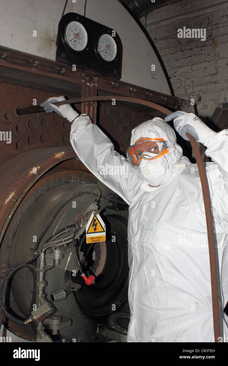 Industrial steam boiler clean Stock Photo - Alamy