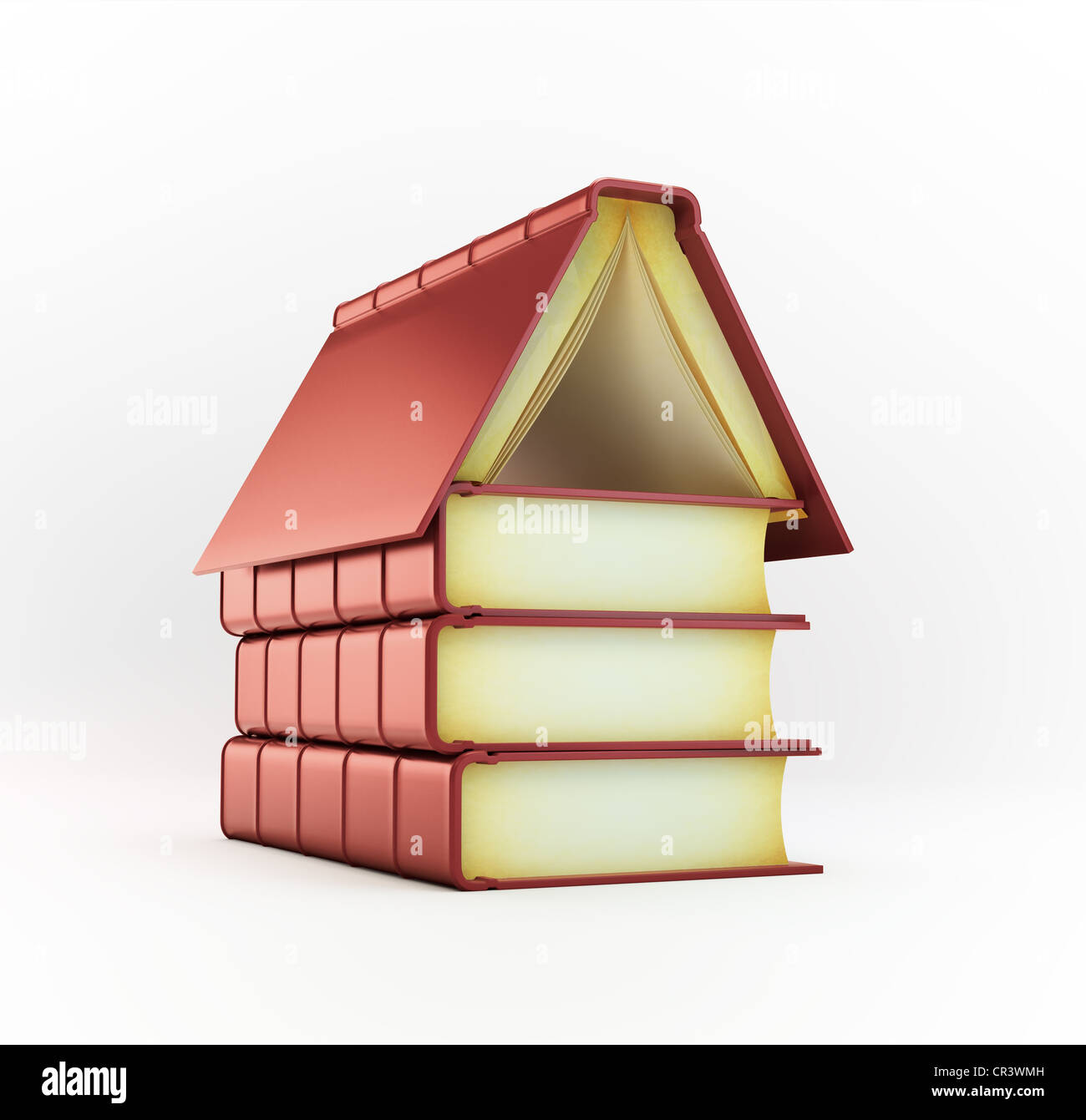 A stack of books forming a house Stock Photo - Alamy