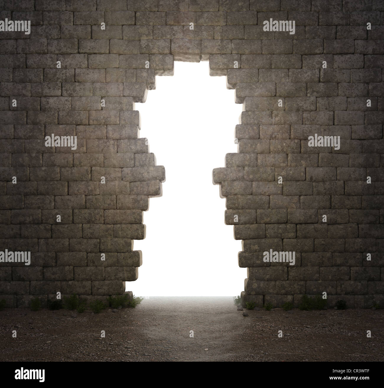 A keyhole shaped hole in a wall Stock Photo - Alamy