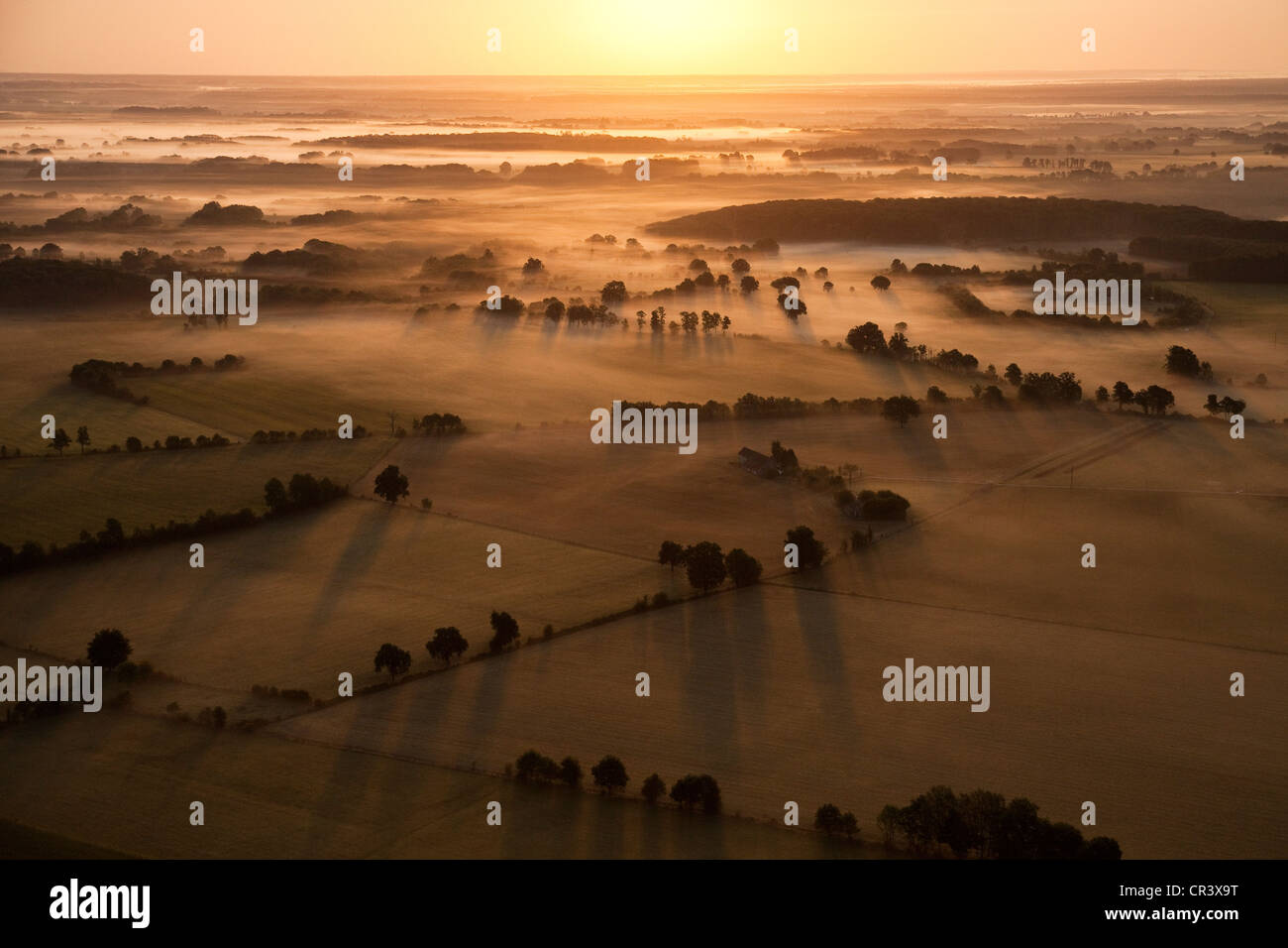 France, Orne, Parc naturel regional du Perche, sunrise in the ...