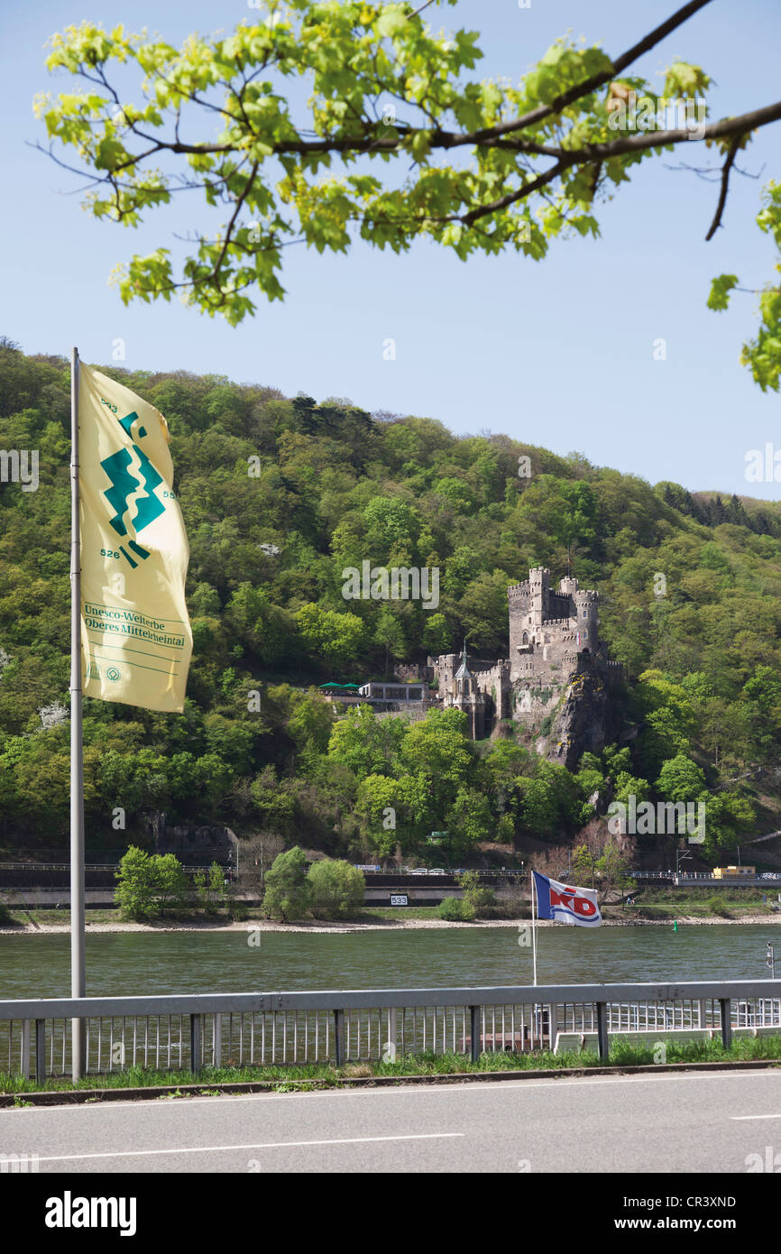 Burg Rheinstein castle, UNESCO World Heritage Site Upper Middle Rhine ...