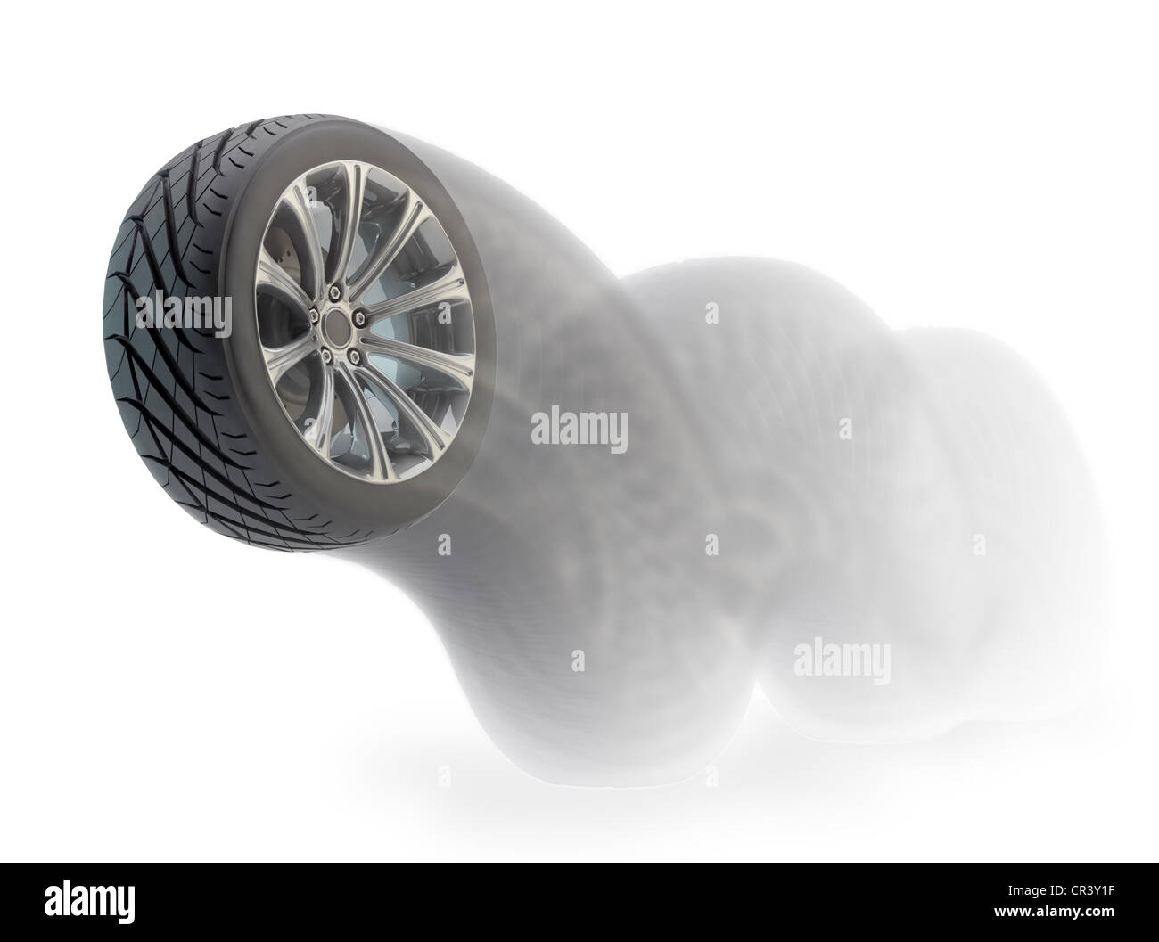 Bouncing car wheel with a motion blur trail Stock Photo - Alamy