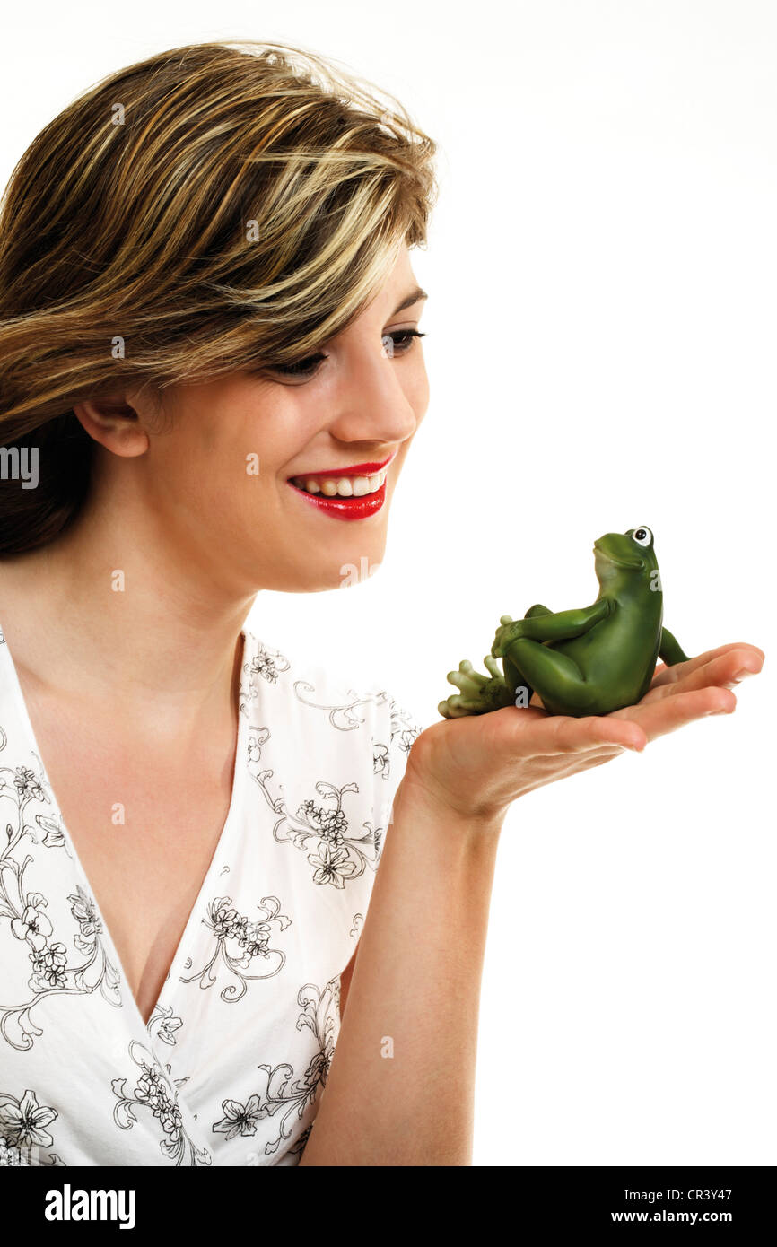 Woman holding frog hi-res stock photography and images - Alamy