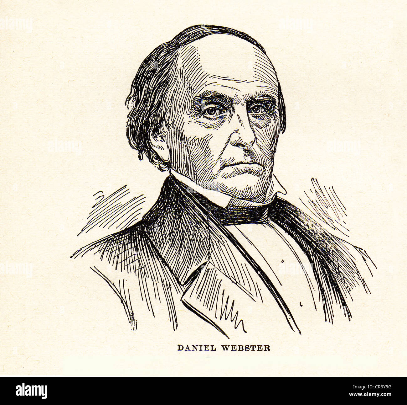 Vintage engraving of Daniel Webster, American statemen, 1782 – 1852 ...